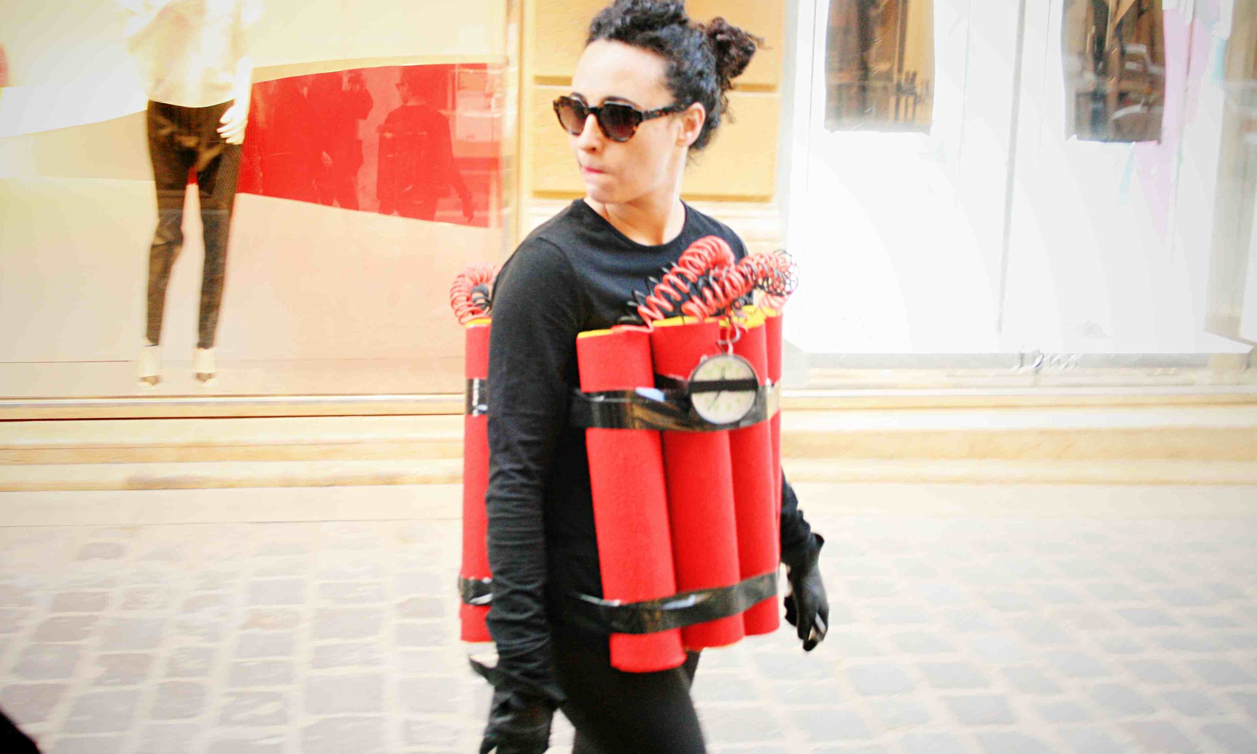 Rima Najdi, aka Madame Bomba, in costume in Beirut – The Fire These Times